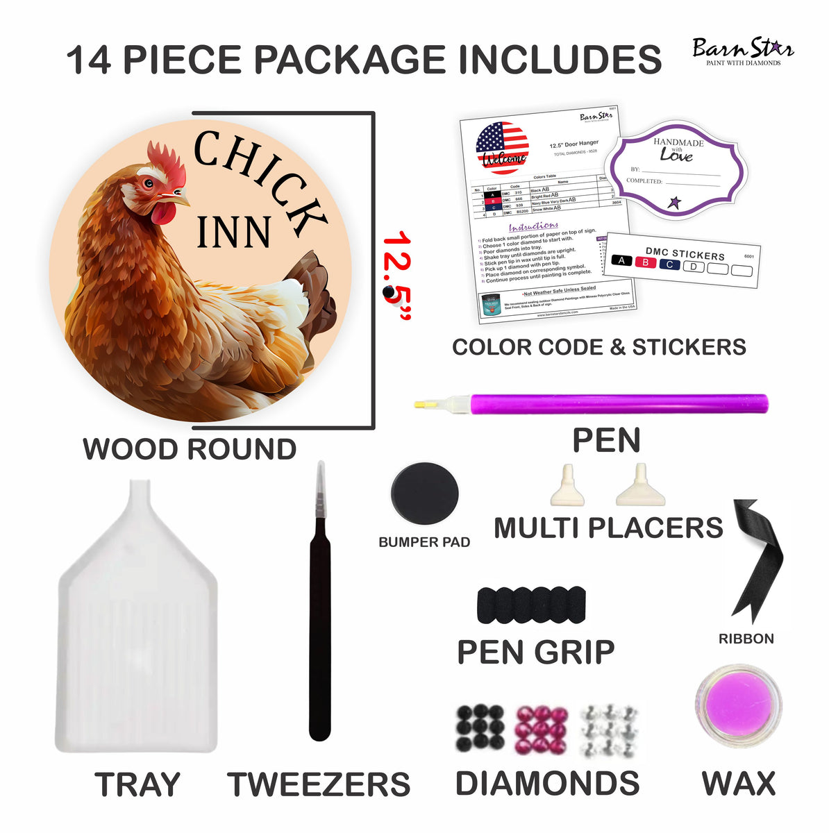 Chicken Diamond Painting Kit – Barn Star Stencils