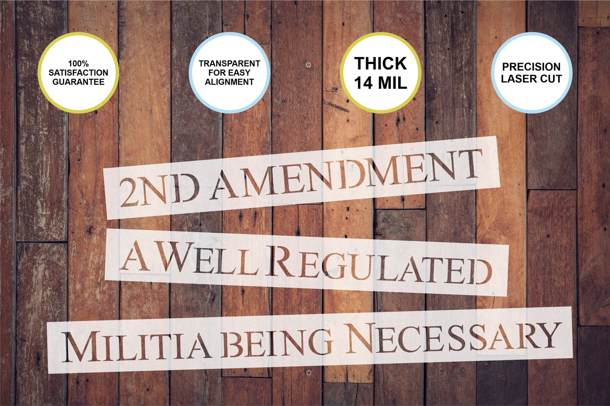 2nd Amendment Stencil Kit - Paint Your Own Wood Sign - for Flag Sign ...