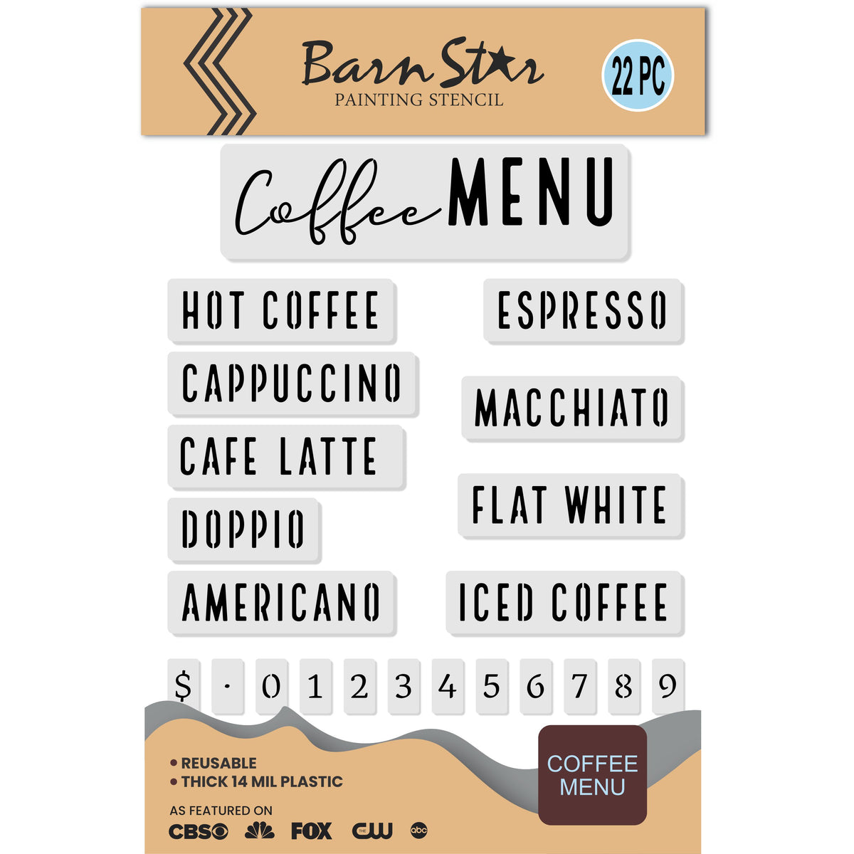 Coffee Menu Stencil Kit – Barn Star Stencils