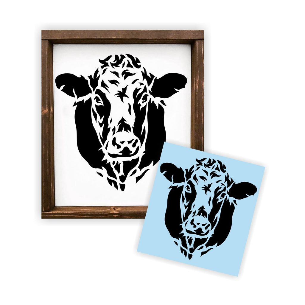 Cow Face Head Tracing Stencils and Design for Sign Painting – Barn Star ...