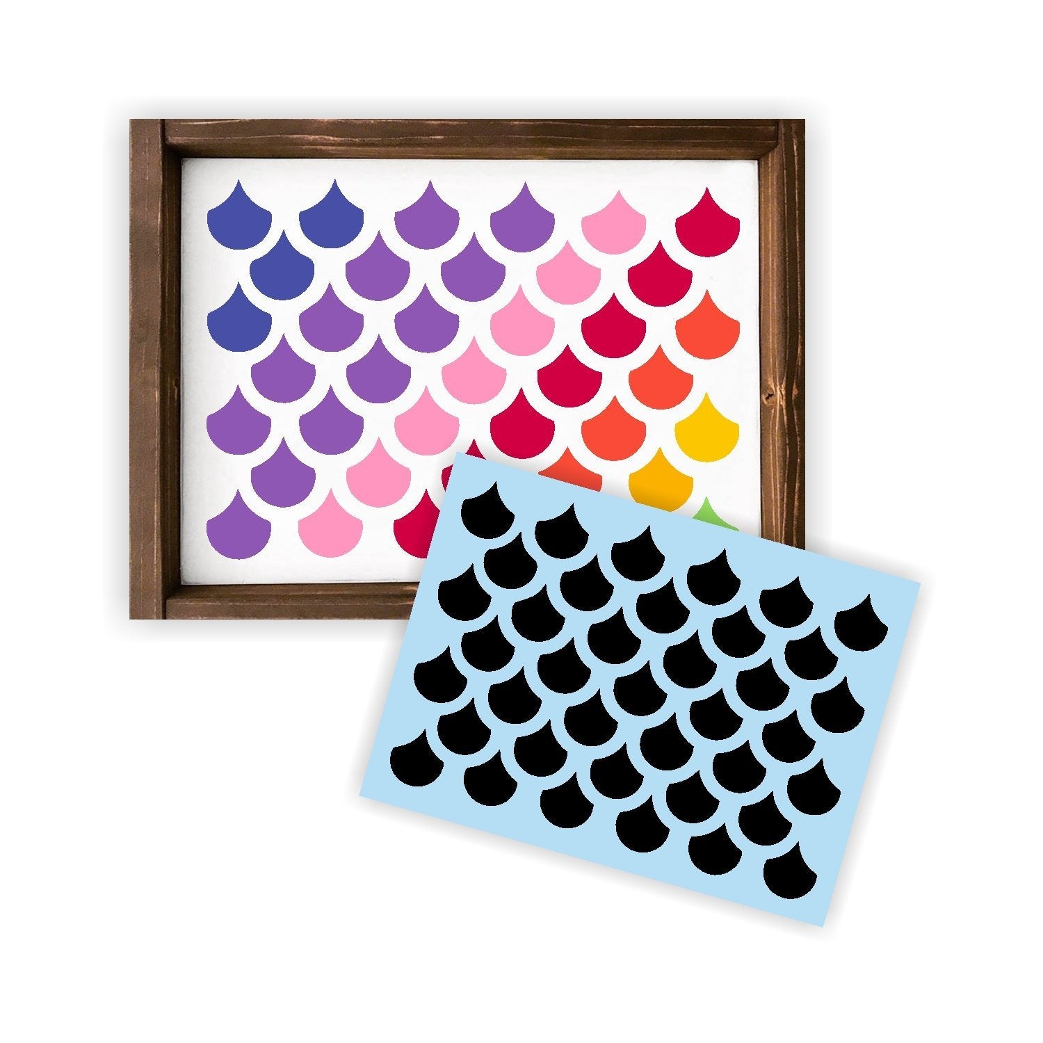 Mermaid Scales Scallops Tracing Stencils and Design for Sign Painting ...