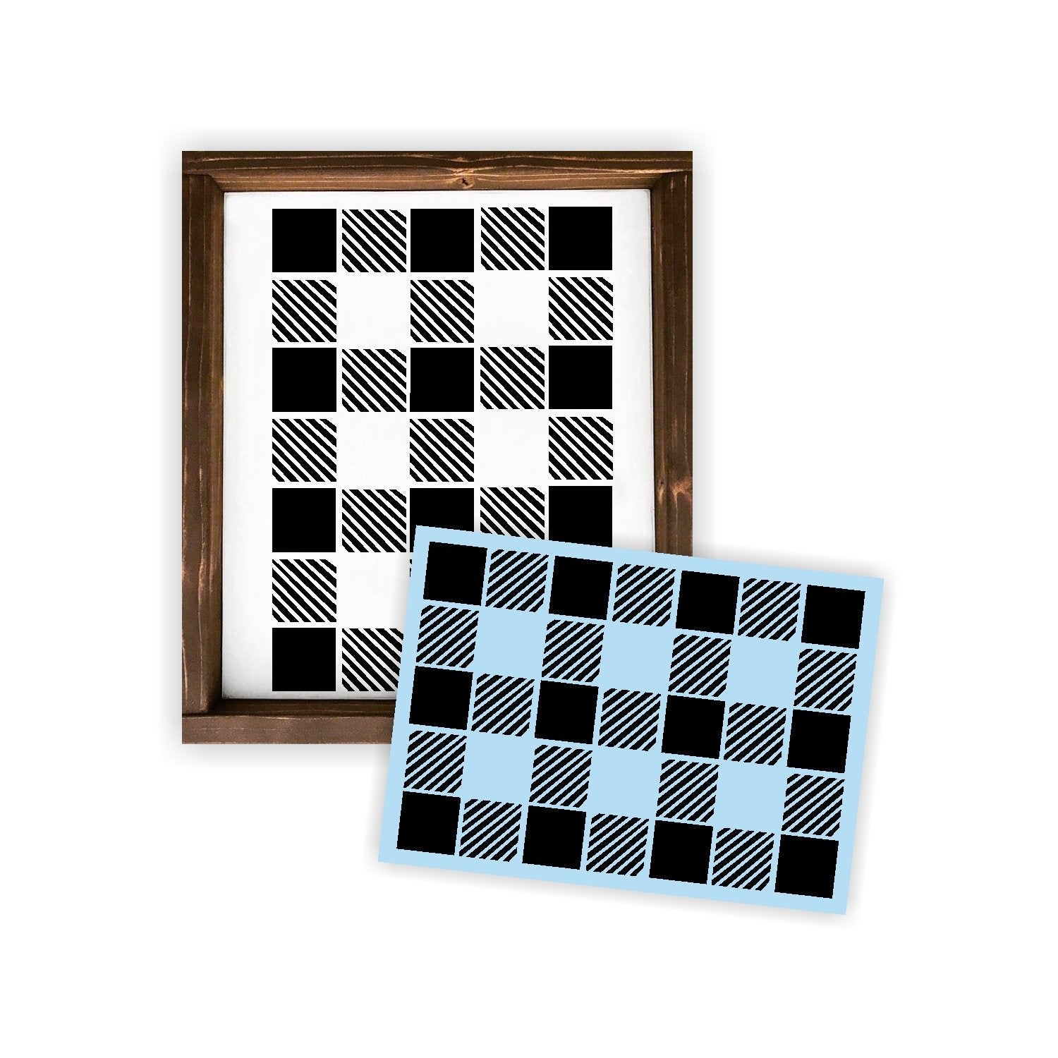 16" Buffalo Plaid Tracing Stencils and Design for Sign Painting – Barn ...