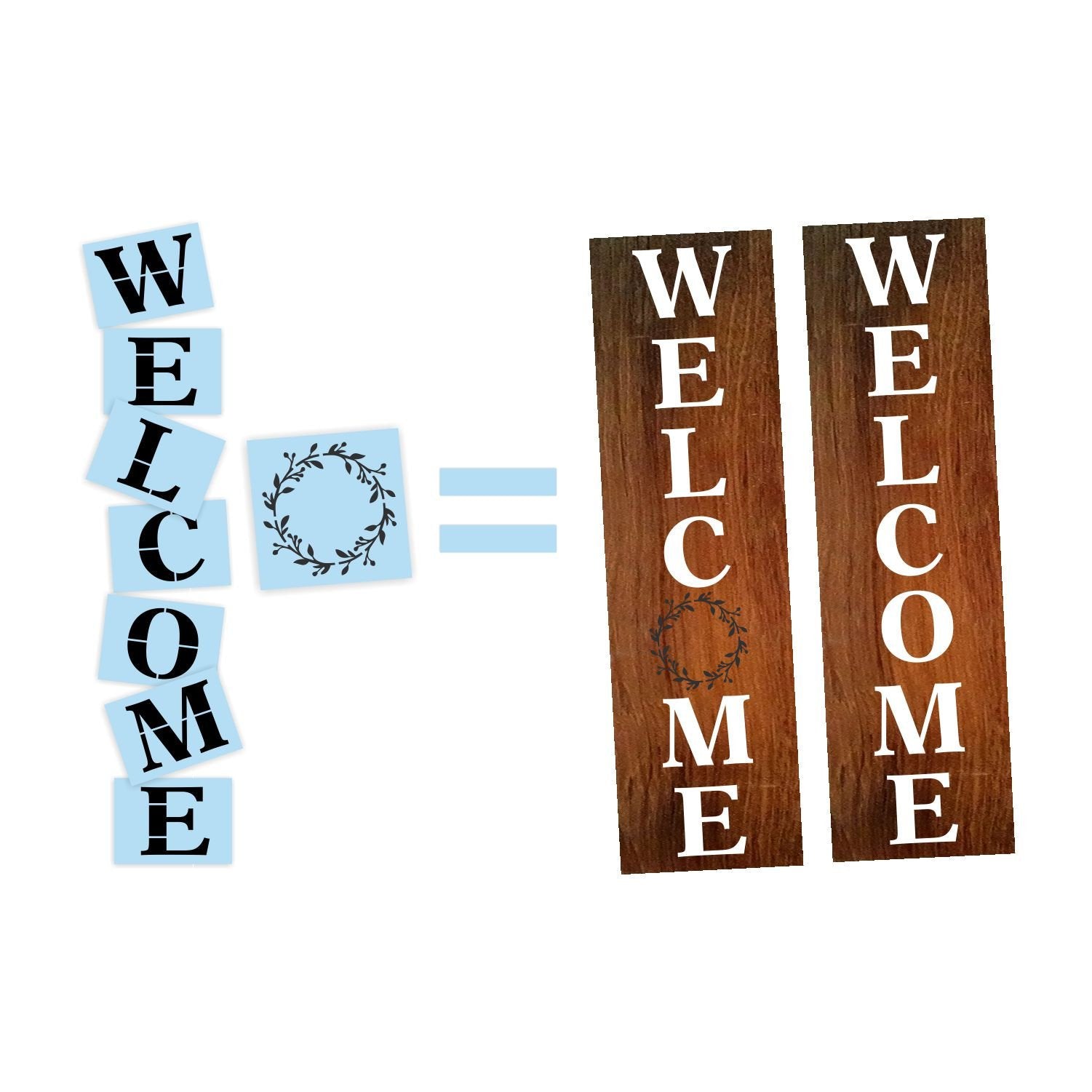 Welcome Wreath Tracing Stencils and Design for Sign Painting – Barn ...