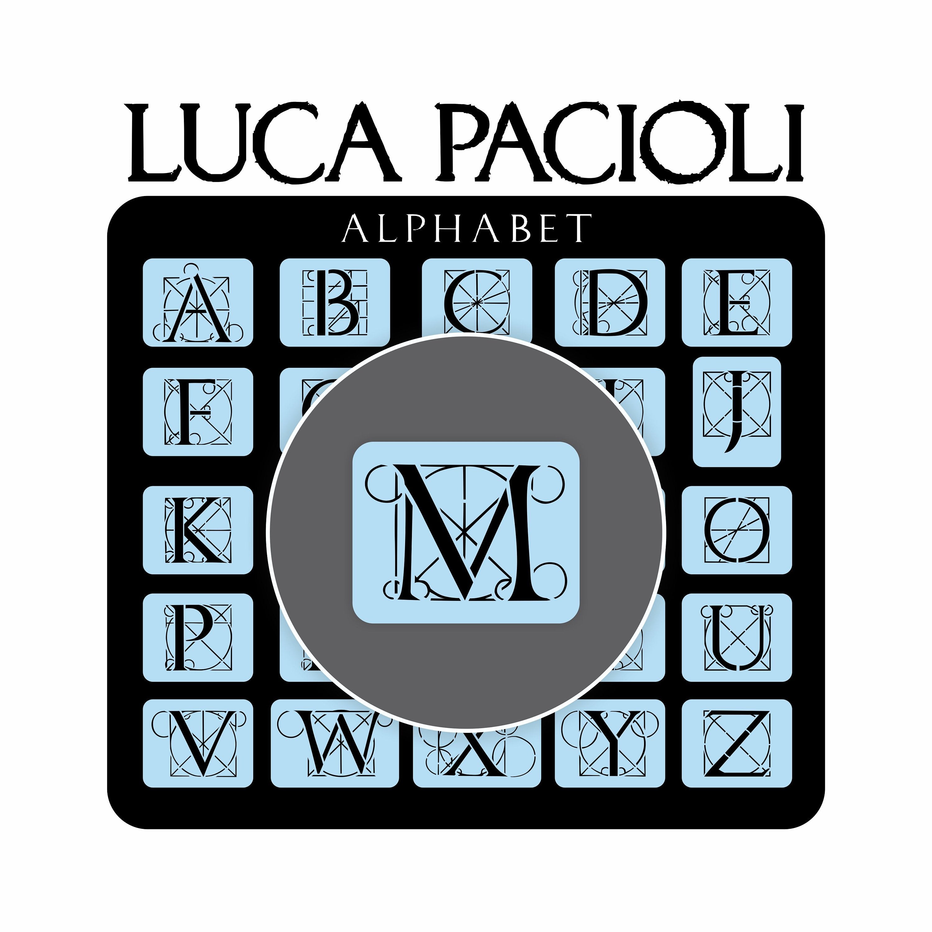 3" Luca Pacioli Alphabet Kit Tracing Stencils and Design for Sign ...