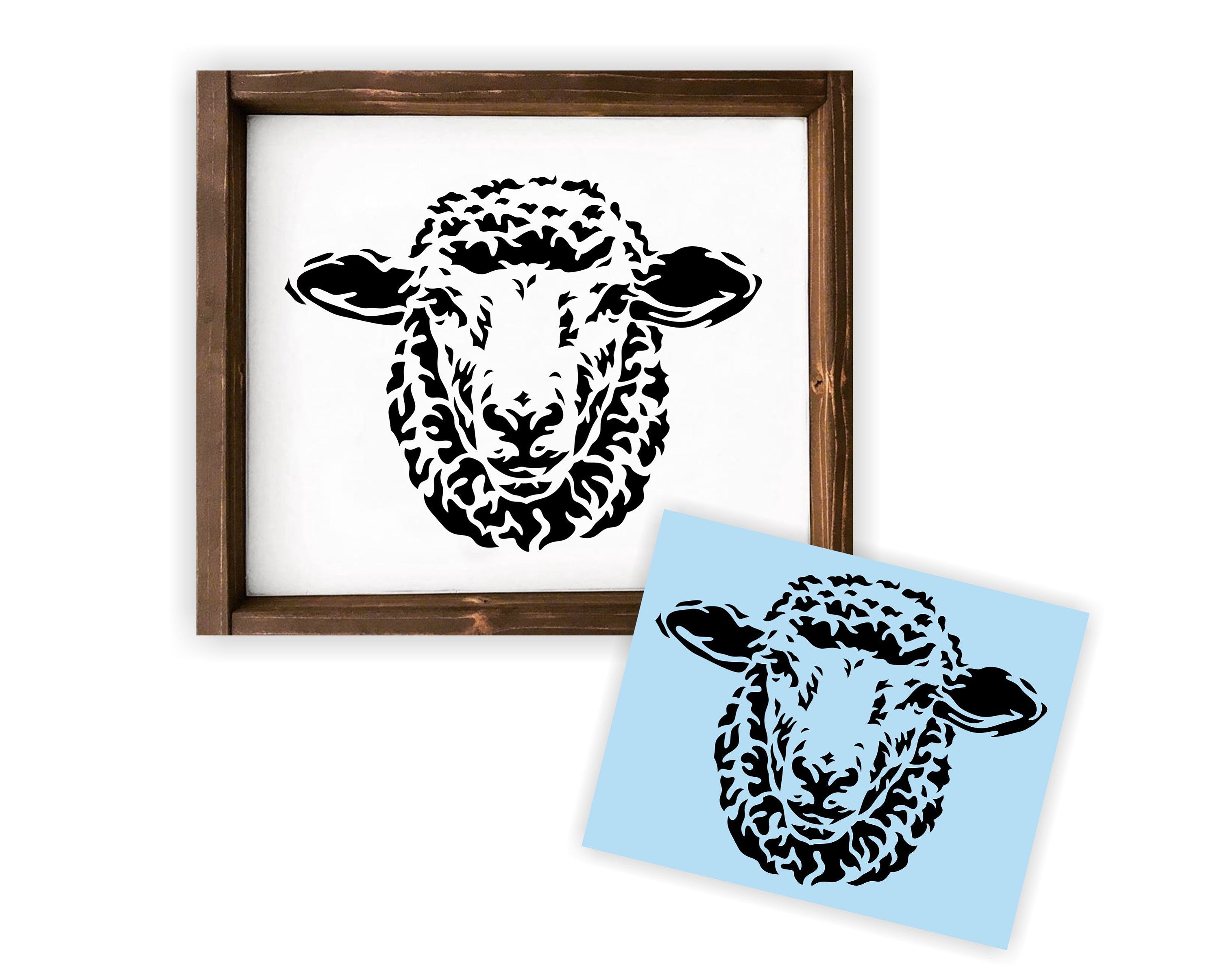 Sheep Head Tracing Stencils and Design for Sign Painting – Barn Star ...