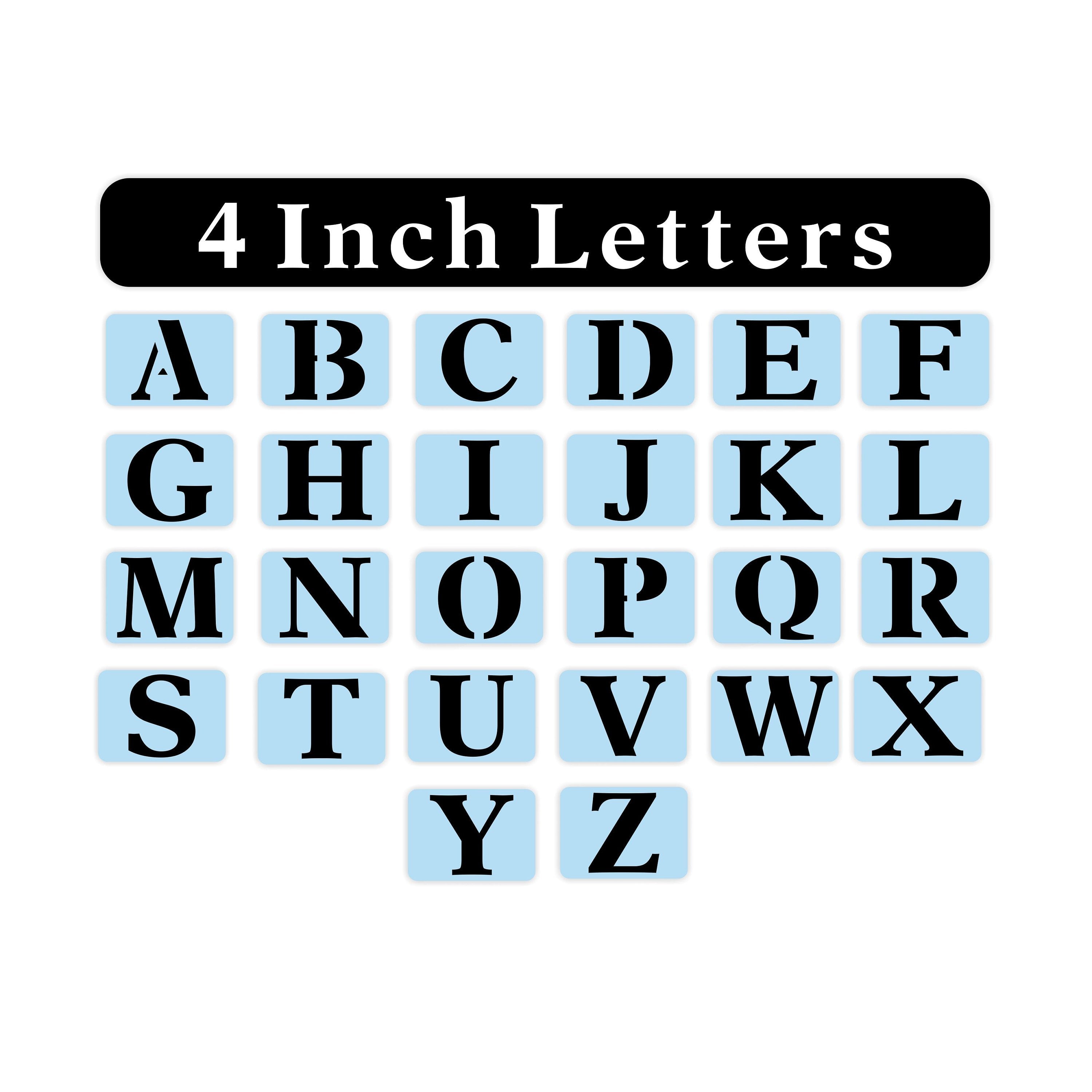4" Full Alphabet Letter Kit Tracing Stencils and Design for Sign ...