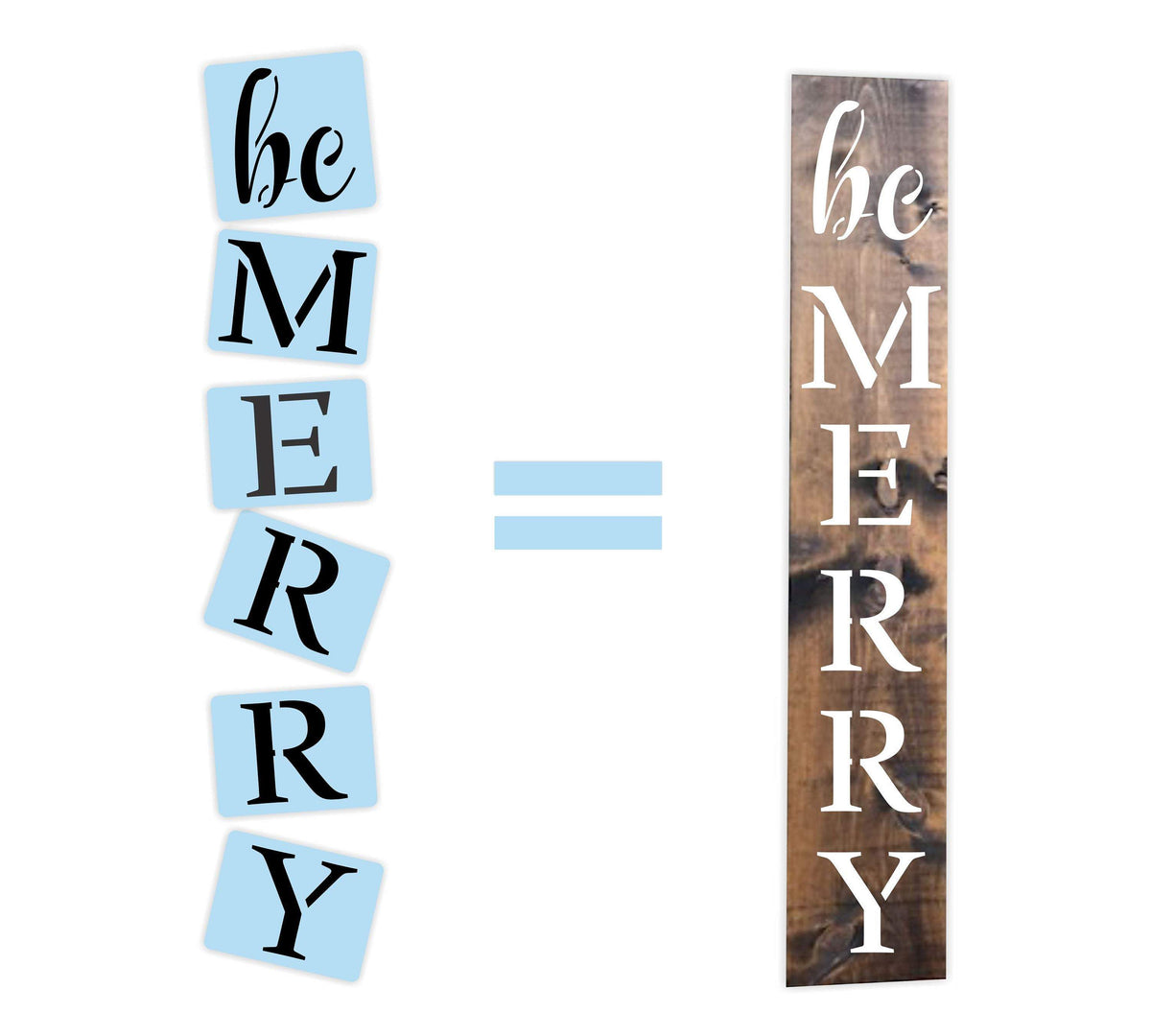 Be Merry Porch Tracing Stencils and Design for Sign Painting – Barn ...