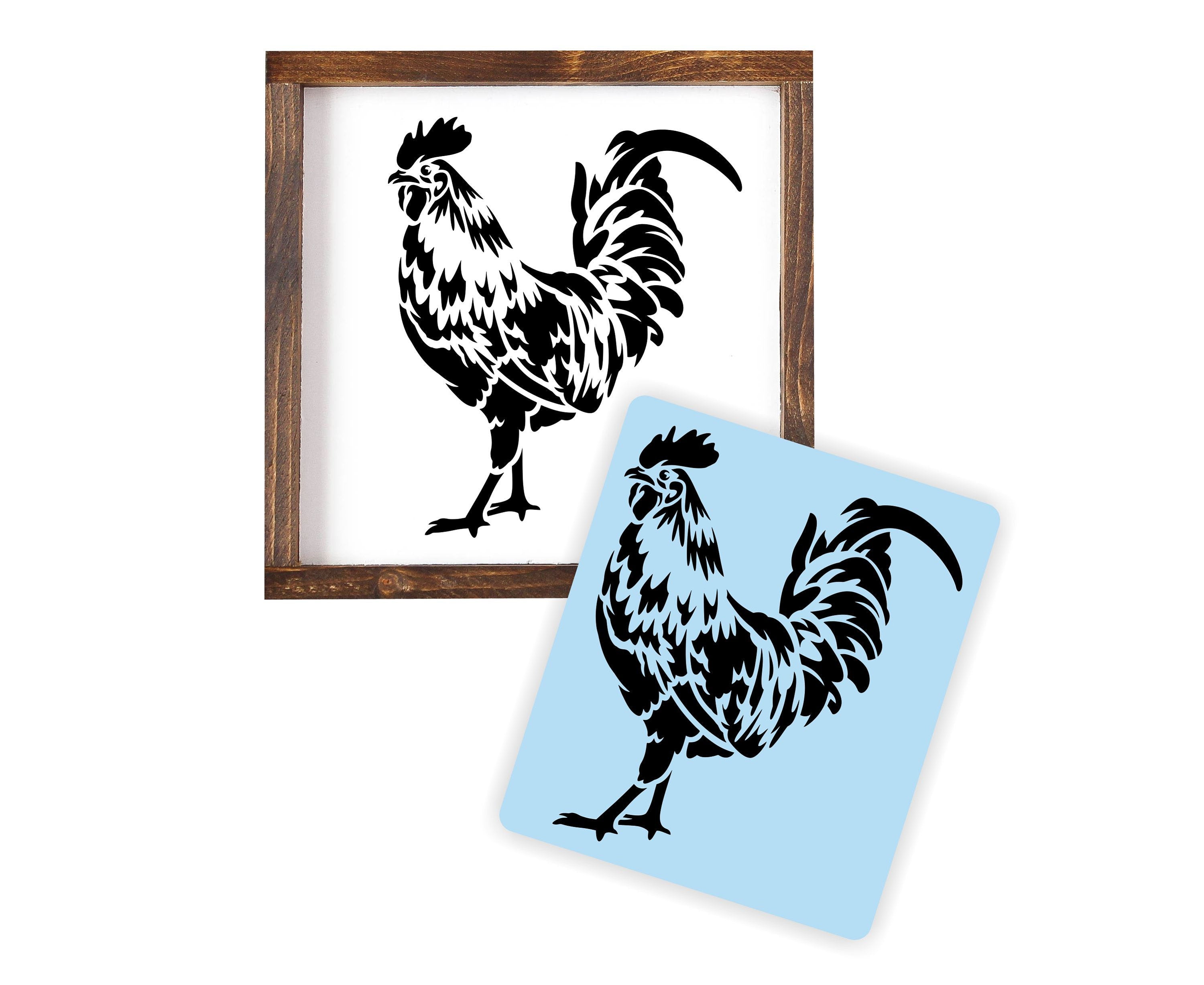 Rooster Stencil - Paint Your Own Wood Sign - Reusable Plastic Stencil ...