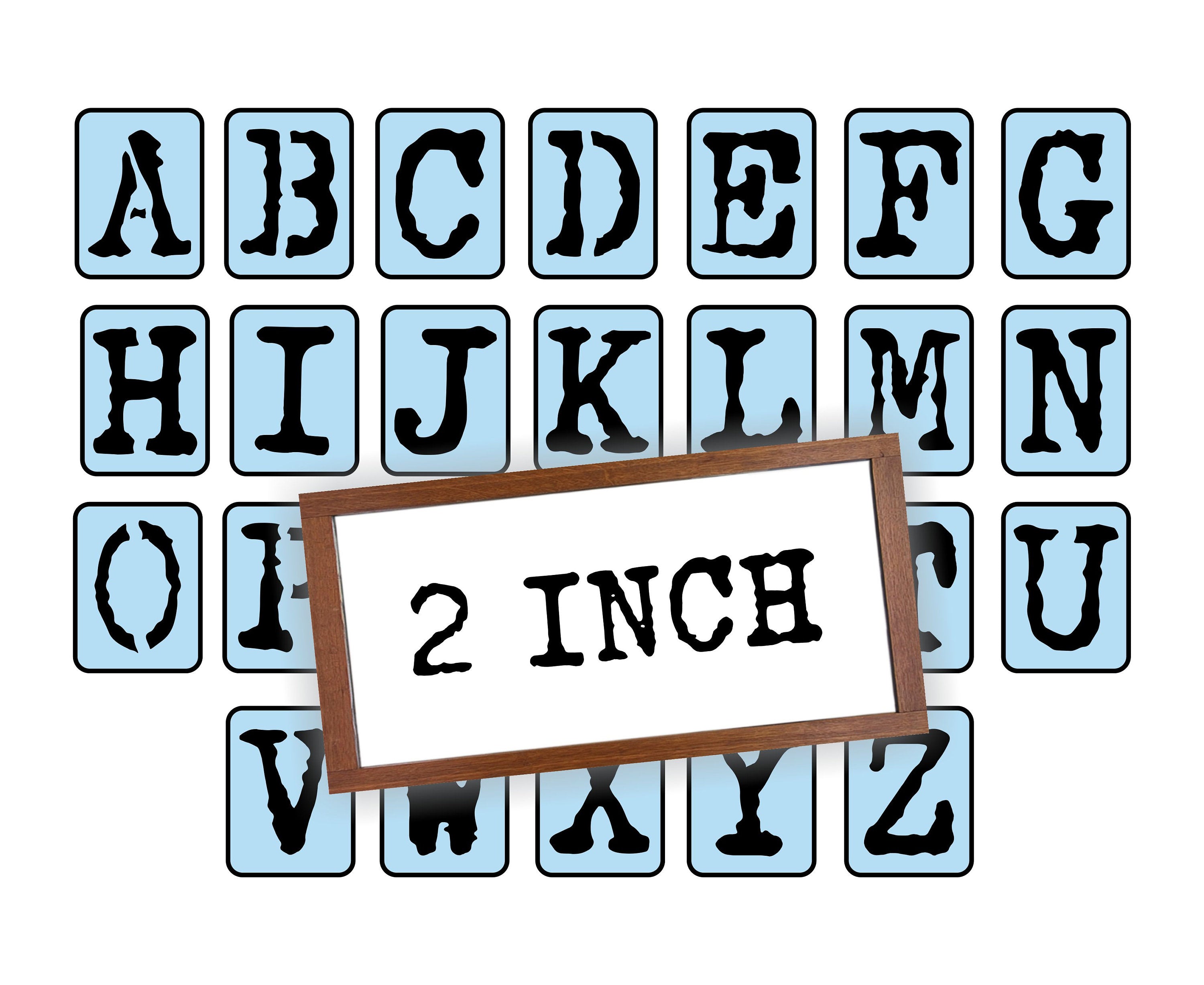 Typewriter Uppercase Letters Stencil Kit - Reusable - 2 Inch - Paint Y ...